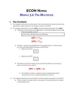 Economics Module 4.2 Notes - ECON NOTES Module 4: Monetary Policy I ...