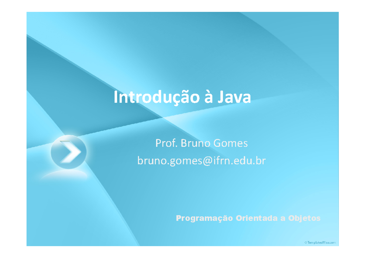 Aula 02 Introdução de Java - Introdução à JavaIntrodução à Java - Studocu