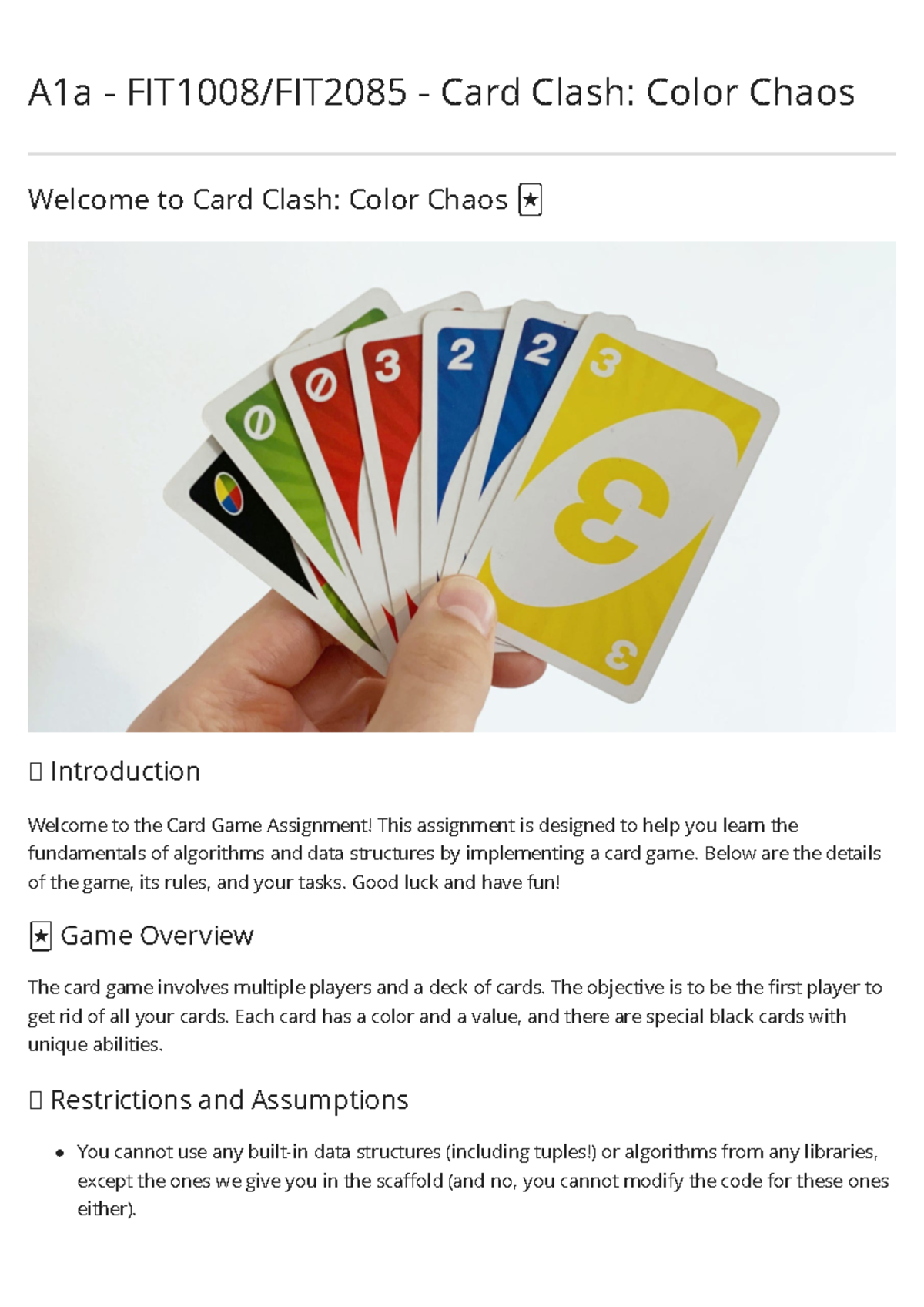 A1a - FIT1008 FIT2085 - Card Clash Color Chaos (1) - A1a - FIT1008 ...