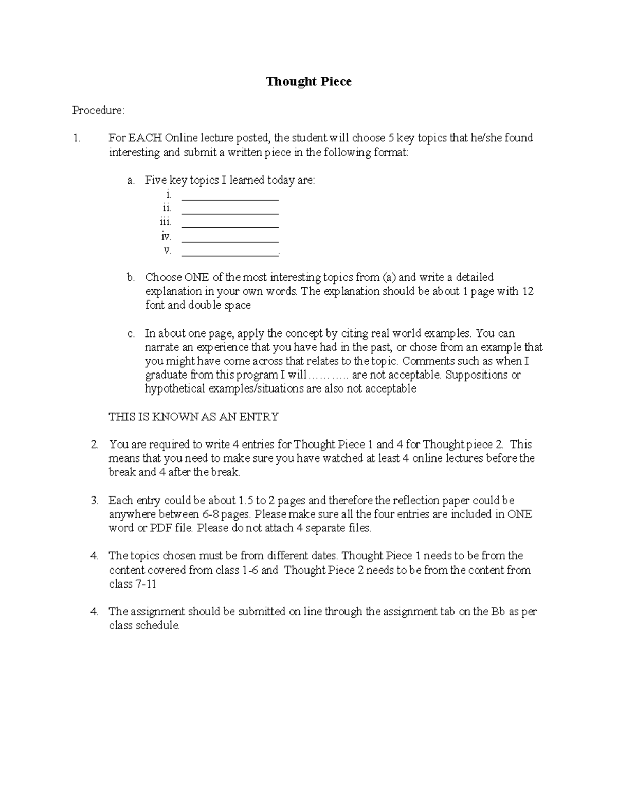 Thought Piece LEGAL TESTS AND IMPORTANT INFORMATION - Thought Piece ...