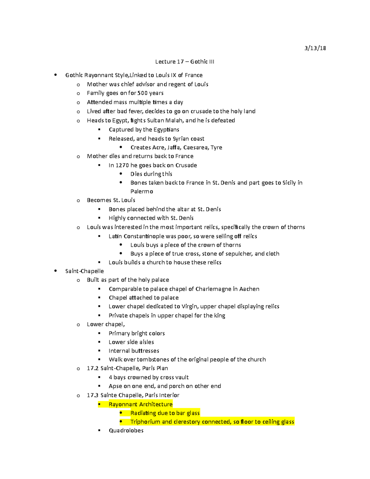 Lecture 17-Gothic, III - Lecture 17 Gothic Gothic Rayonnant Style ...