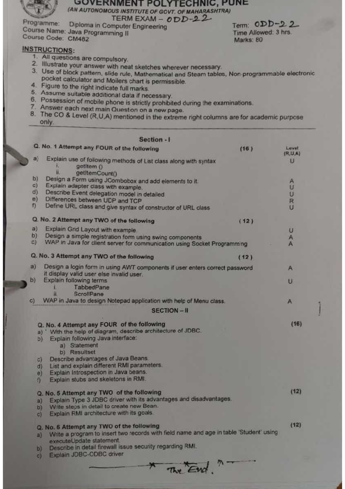 JP II Papers - Advance Java Programming - Studocu