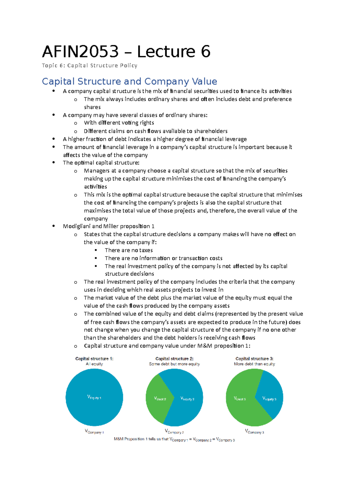 AFIN2053 - Lecture 6 2021 - AFIN2053 – Lecture 6 Topic 6: Capital ...