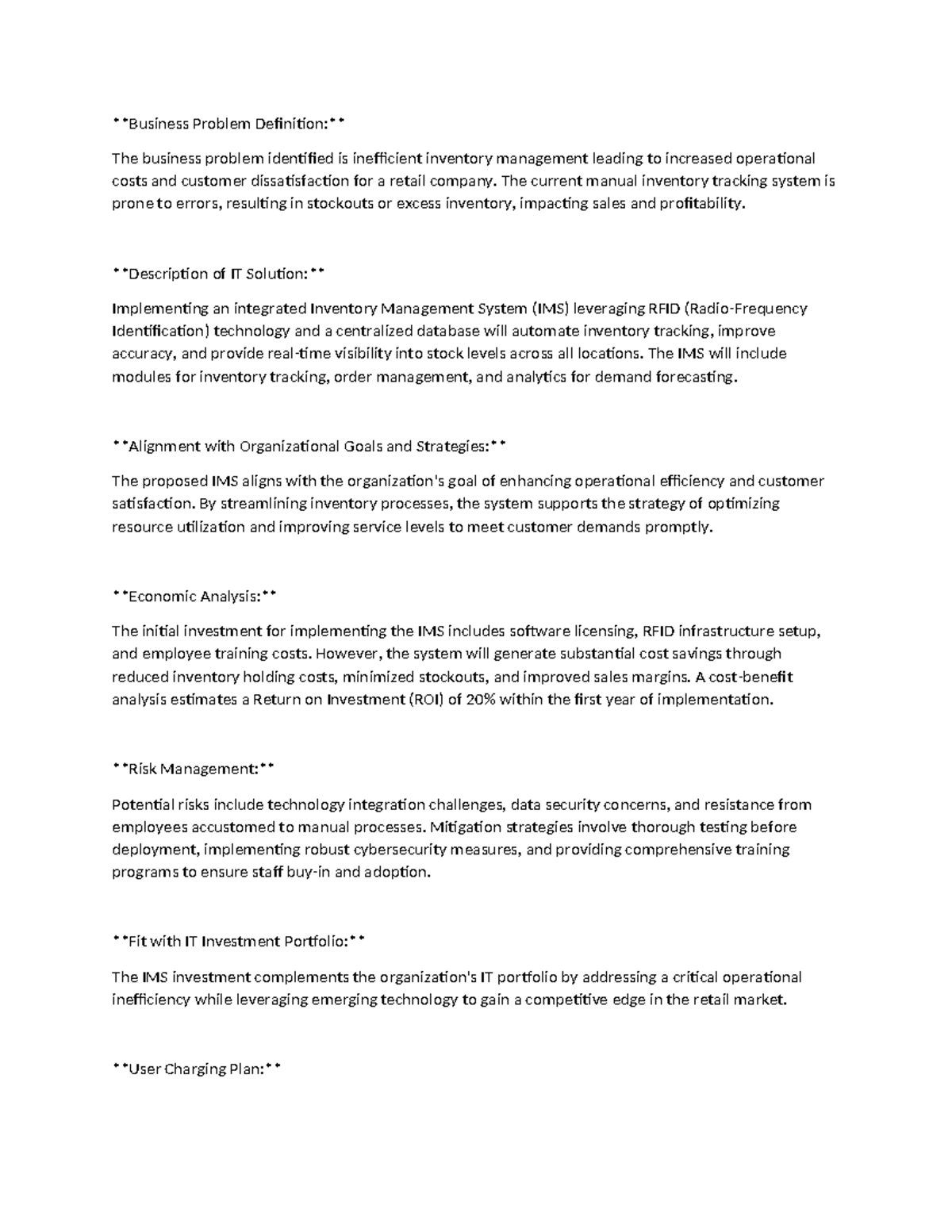 Business Problem Definition - The current manual inventory tracking ...