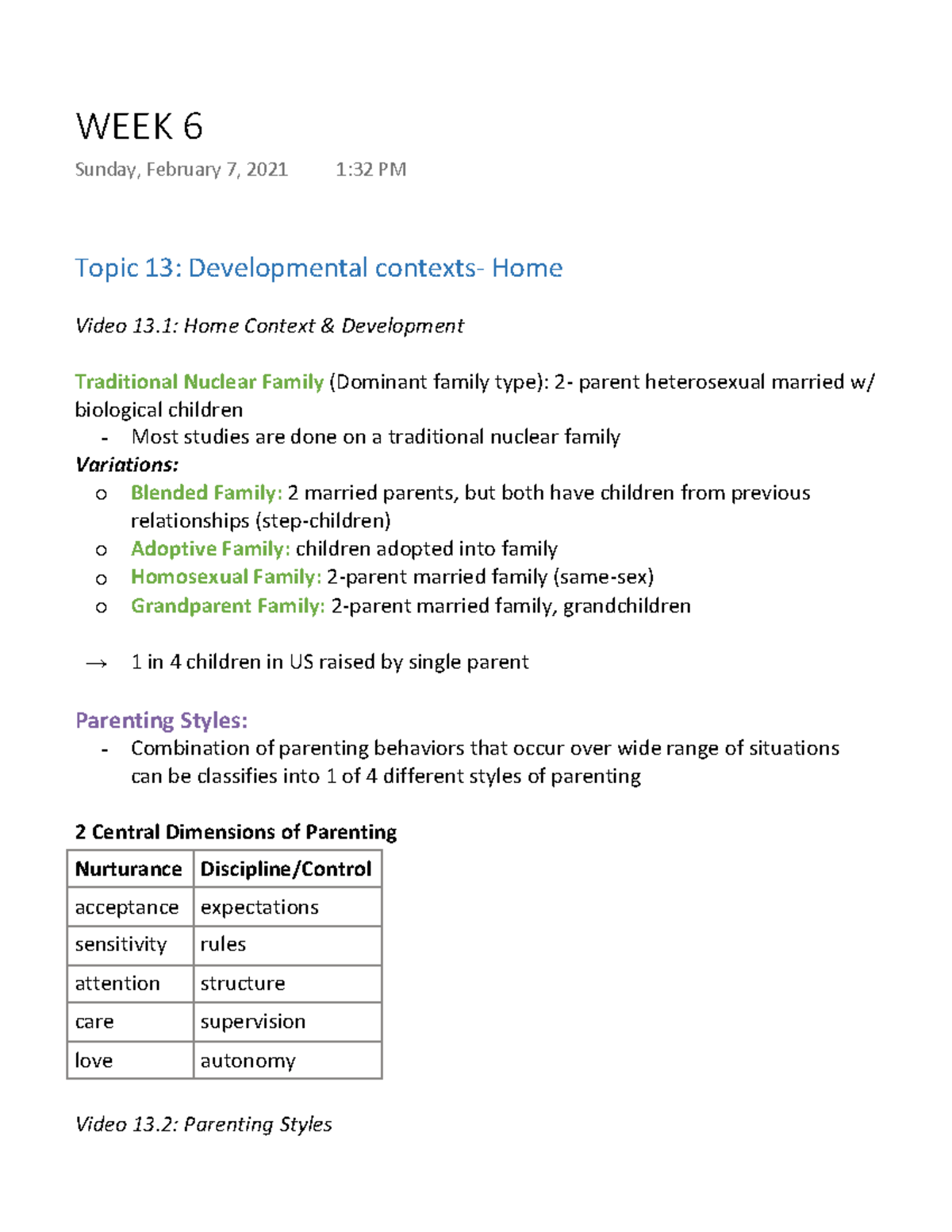 Dev. Psych Week 6 - Developmental Contexts, Physical Adolescent ...