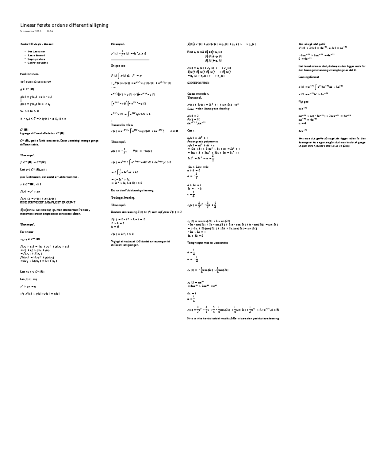 Lineær første ordens differentialligning - ƐŽůǀĞ͊͊͊͊ DĂƉůĞ Ͳ DŝĐŚĂĞů ...