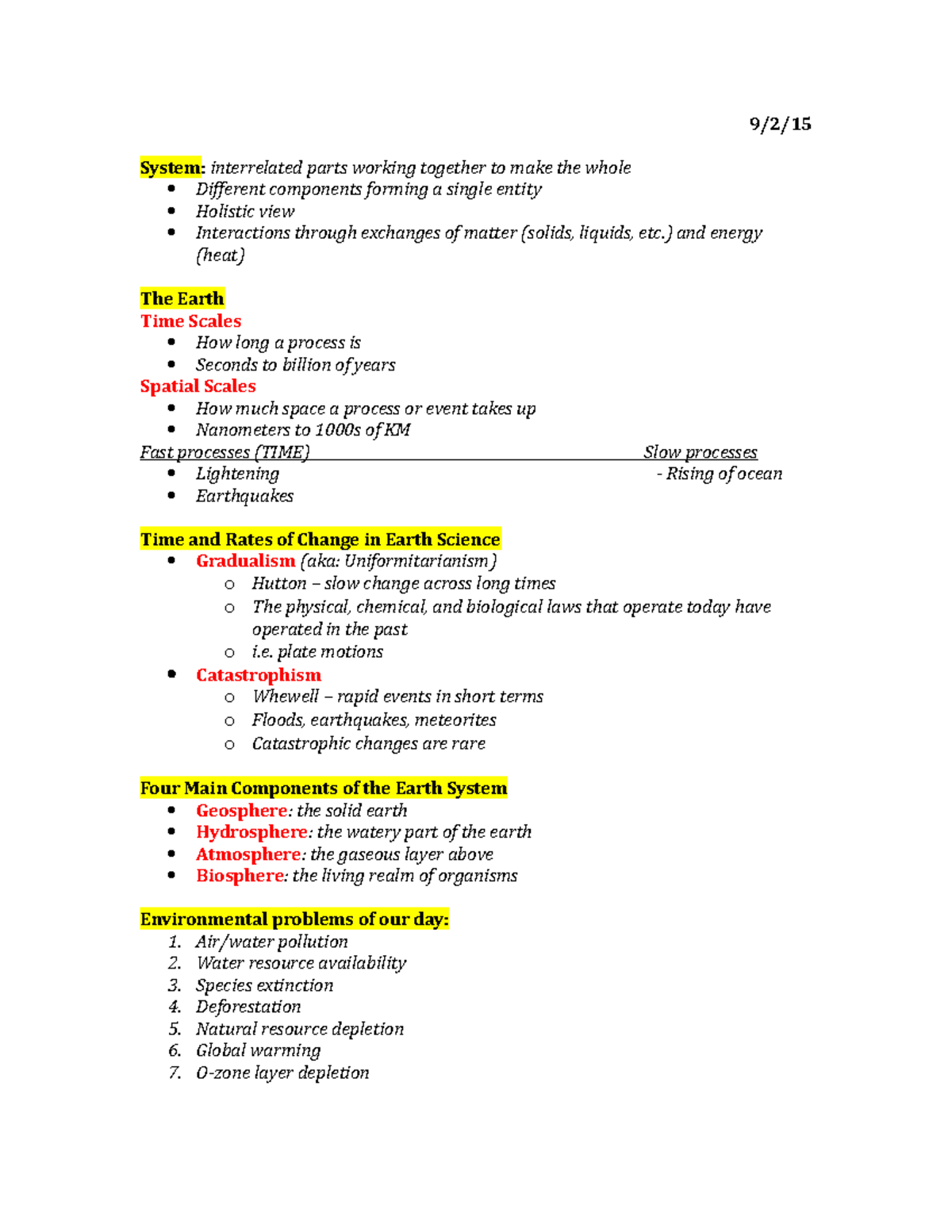 Chapter 1 - Lecture notes 1 - System: interrelated parts working ...