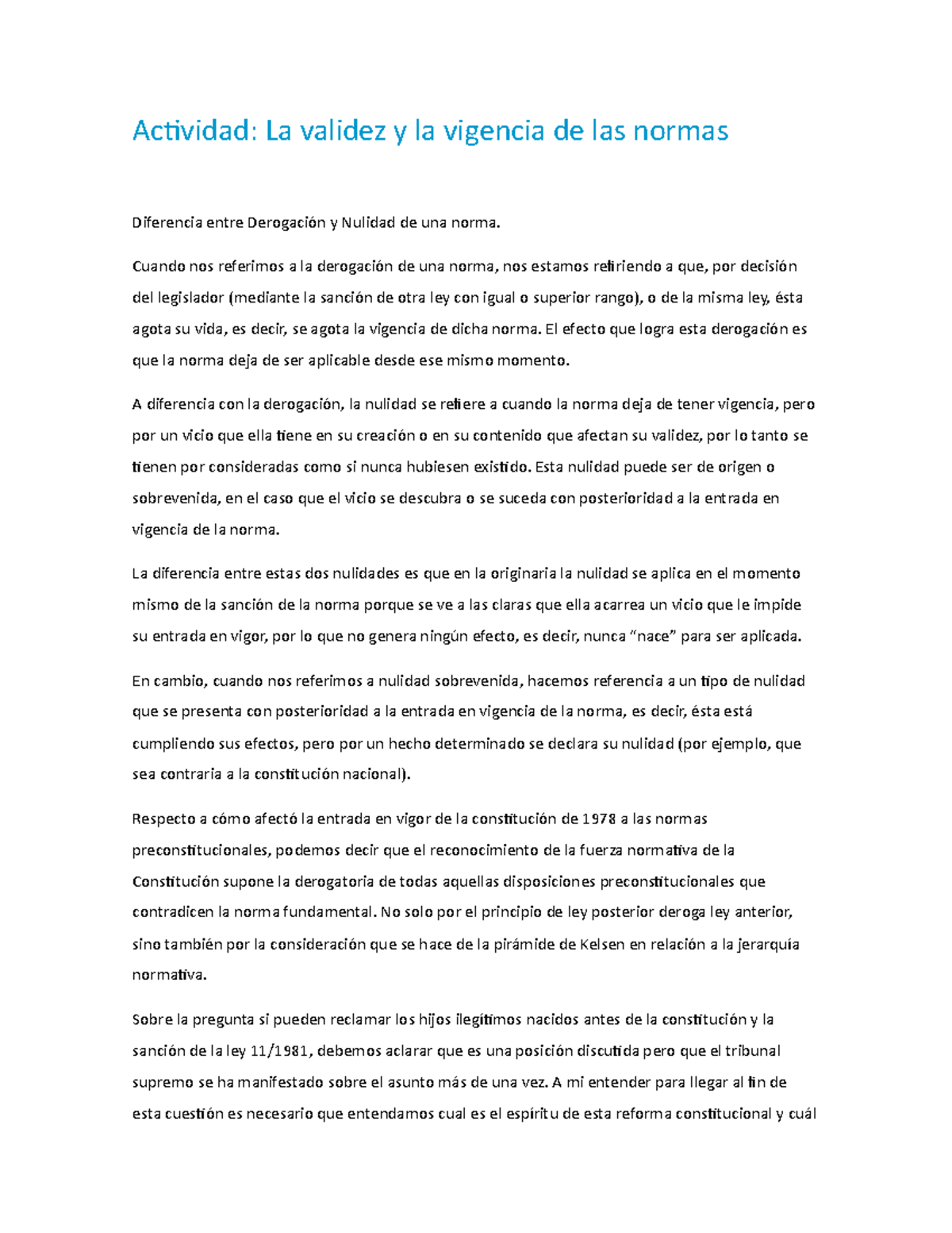 Actividad 1 validez y vigencia de las normas. Tomas Finatti - Actividad ...