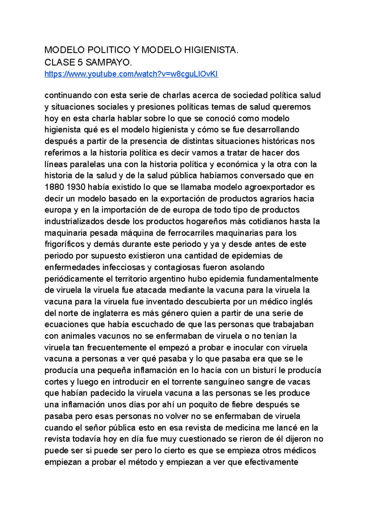 ASDC I. Clase 5 - modelo politico. modelo higienista. - MODELO POLITICO ...