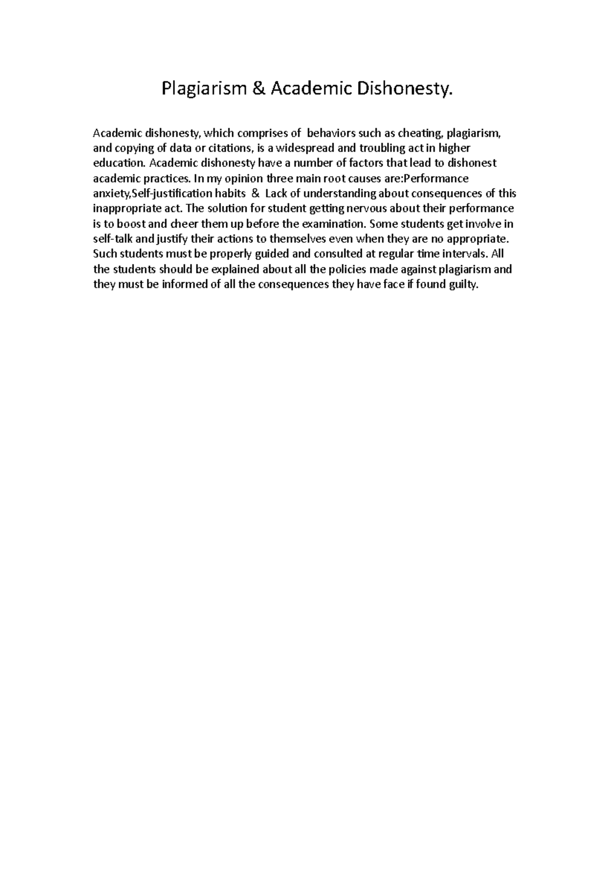 Plagiarism - ..vv.......... . - Plagiarism & Academic Dishonesty ...