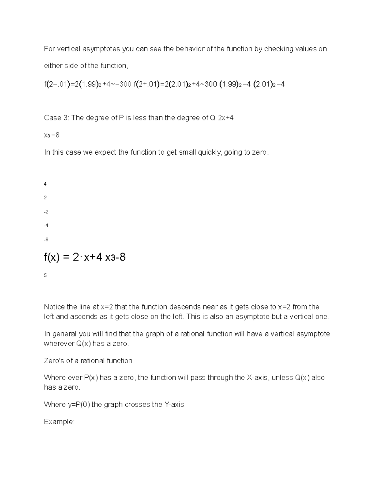 Math 108 3-6 - Math 108 3-6 - For vertical asymptotes you can see the ...