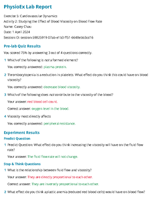 Physio Ex Exercise 9 Activity 2 - PhysioEx Lab Report Exercise 9 ...