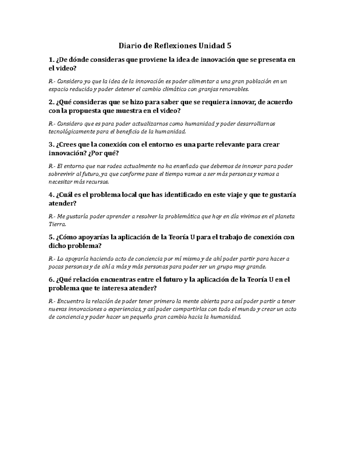 Diario de Reflexiones Unidad 5 empatia para resolver - Diario de Reflexiones Unidad 5 1. ¿De ...