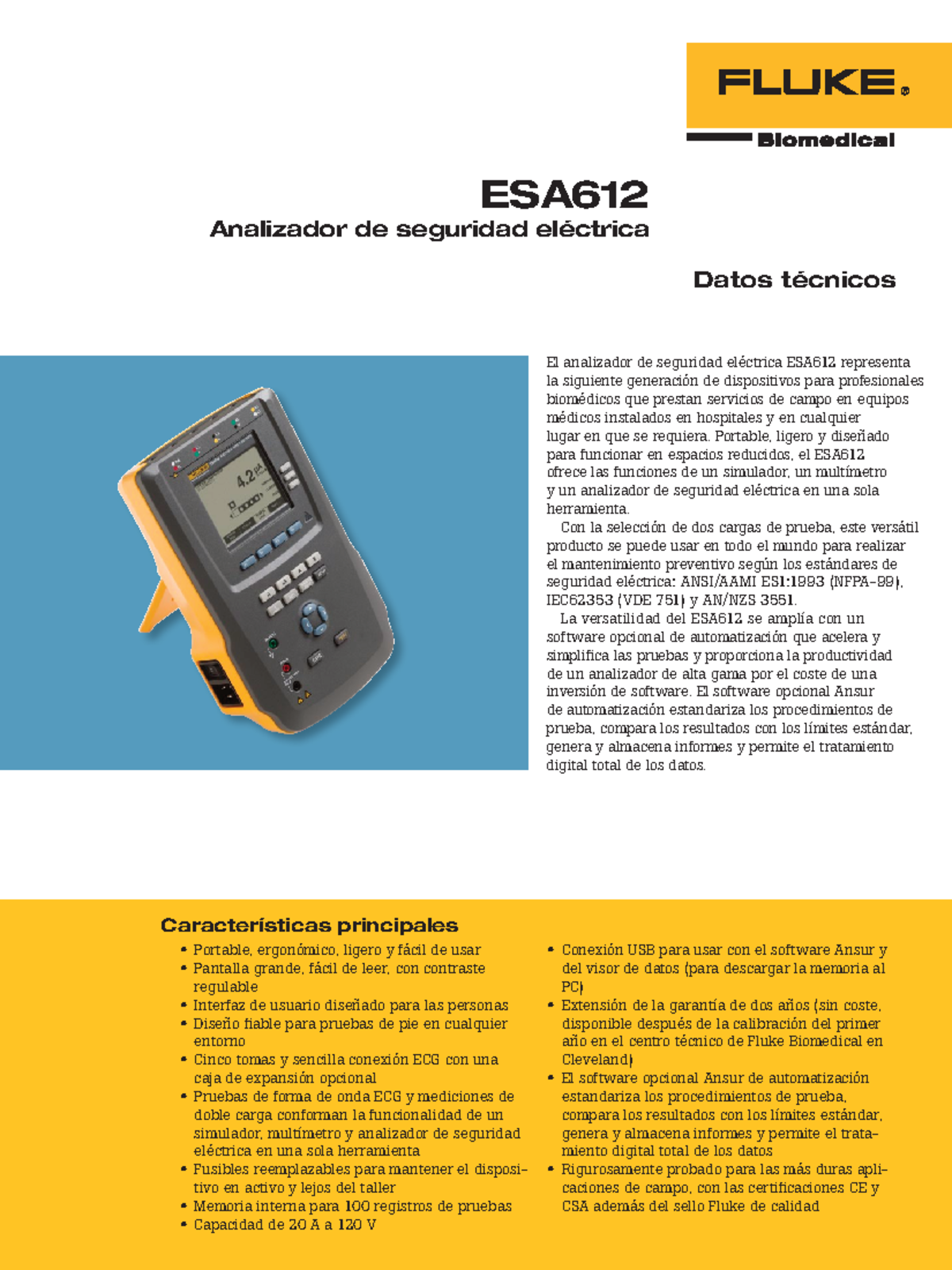 ESA 612 Fluke - MANUAL OPERATIVO DE PROYECTO - ESA Analizador de ...