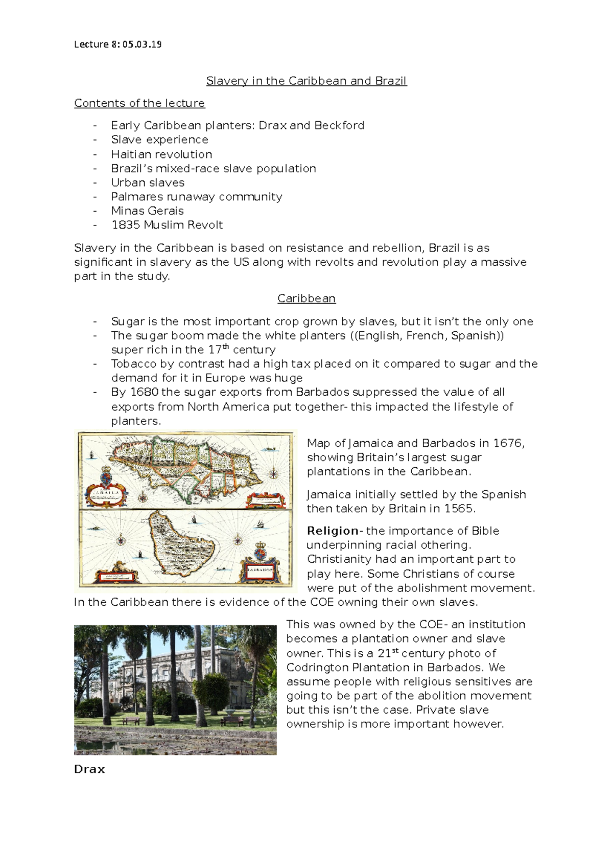 8- slavery in the Caribbean and Brazil - Slavery in the Caribbean and ...