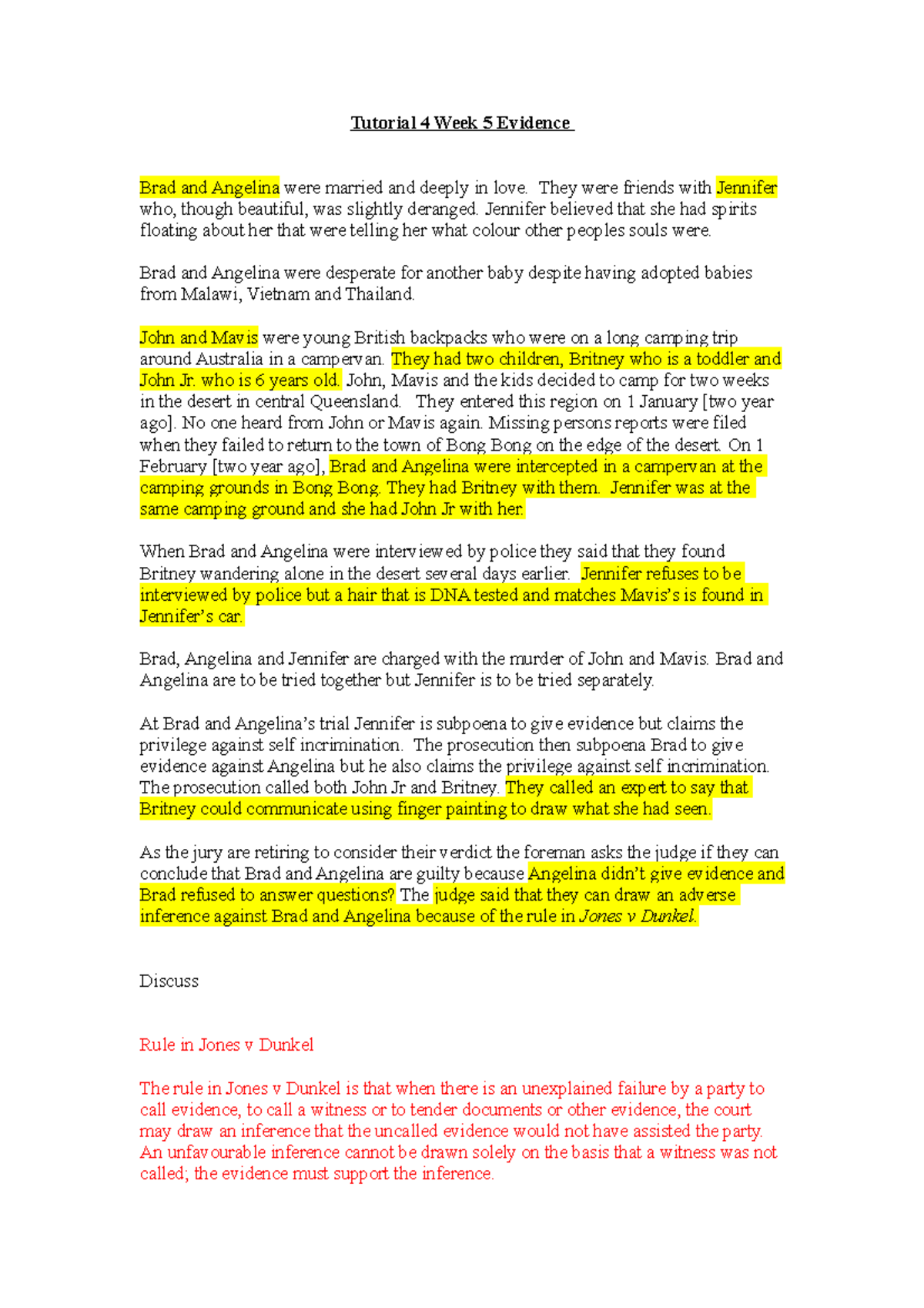 Tute W5 - Evidence Tutorial Week 5 - Tutorial 4 Week 5 Evidence Brad ...