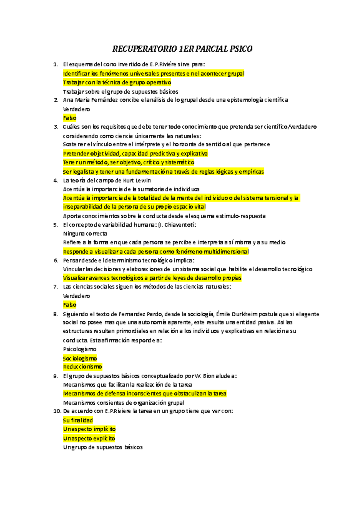 Recu psico - RECUPERATORIO 1ER PARCIAL PSICO El esquema del cono invertido de E.Pére sirve para ...