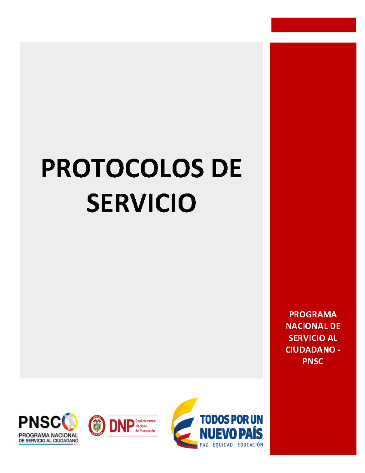 Protocolos DE Servicio PNSC 2017 - PROGRAMA NACIONAL DE SERVICIO AL ...