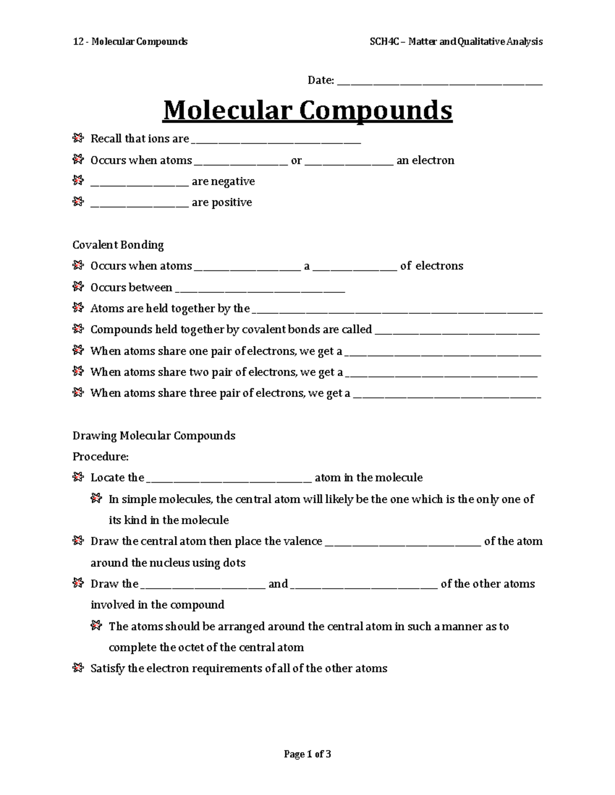 12 - Molecular Compounds - Studocu