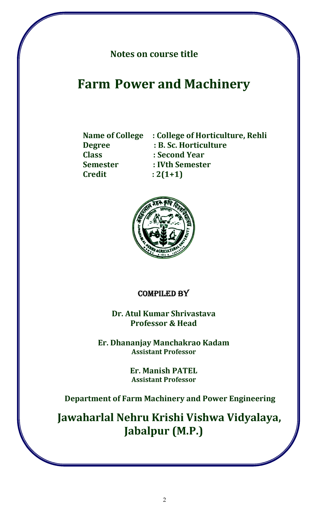 Farm machinery Book - AGRICULTURE IS THE GROWING OF CROPS AND REARING ...