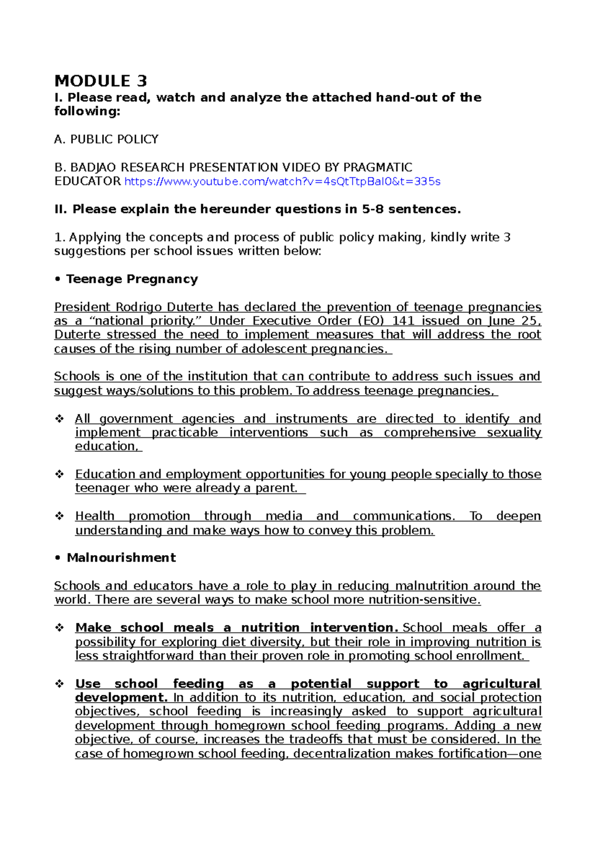 Module 3 - IN COMPLETION FOR THE REQUIREMENT IN MAED-ECE - MODULE 3 I ...