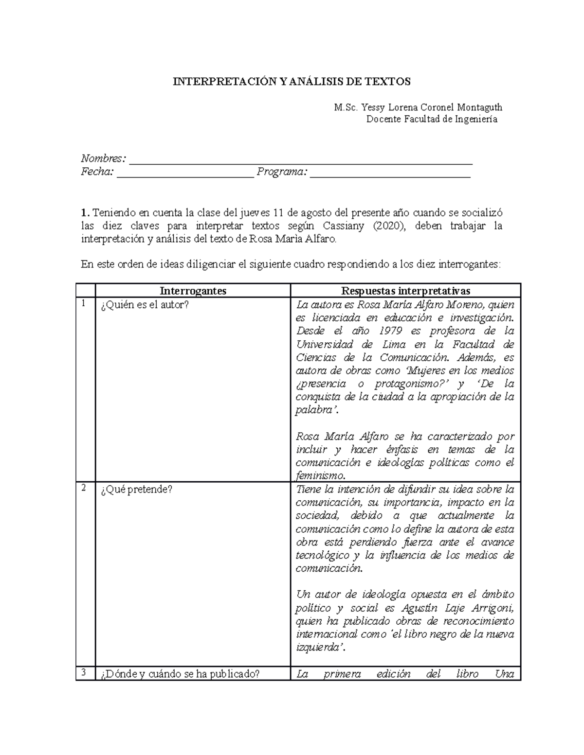 InterpretacióN Y ANÁ Lisis DE Textos - INTERPRETACIÓN Y ANÁLISIS DE ...