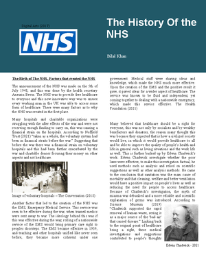 Unit 6 -NHS - NHS poster - Unit 6 The History of the National Health ...