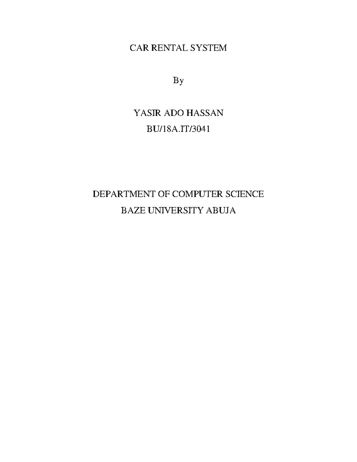 Car Rental System thesis by Yasir - Final Year Project - Studocu