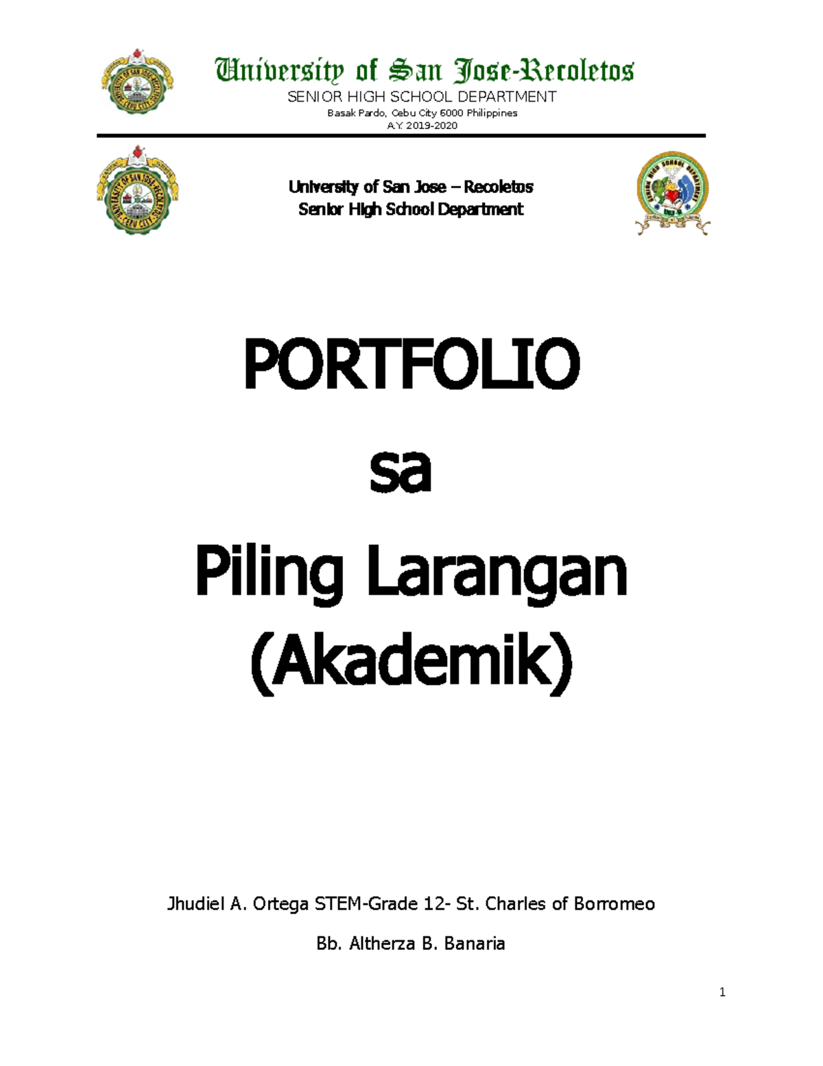 2nd PT Fil Akad kay Jhudiel A. Ortega - University of San Jose ...