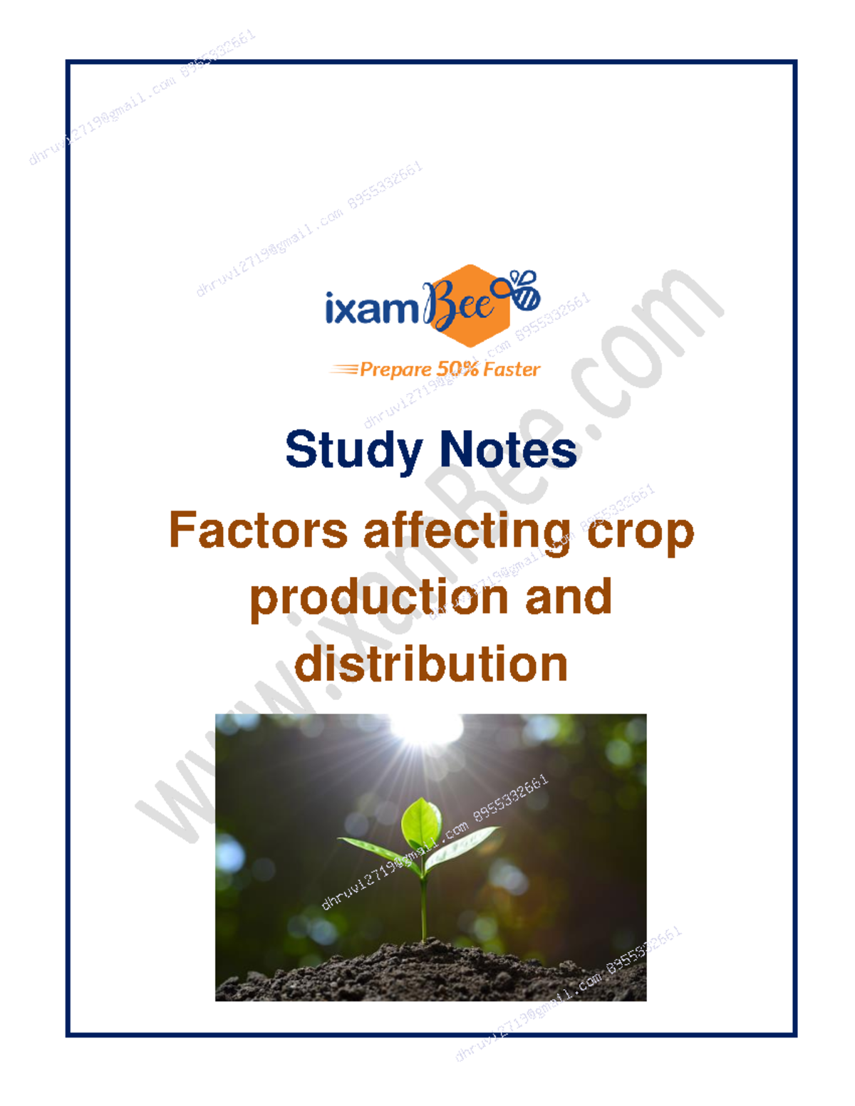 Factors affecting crop production and distribution - Study Notes ...