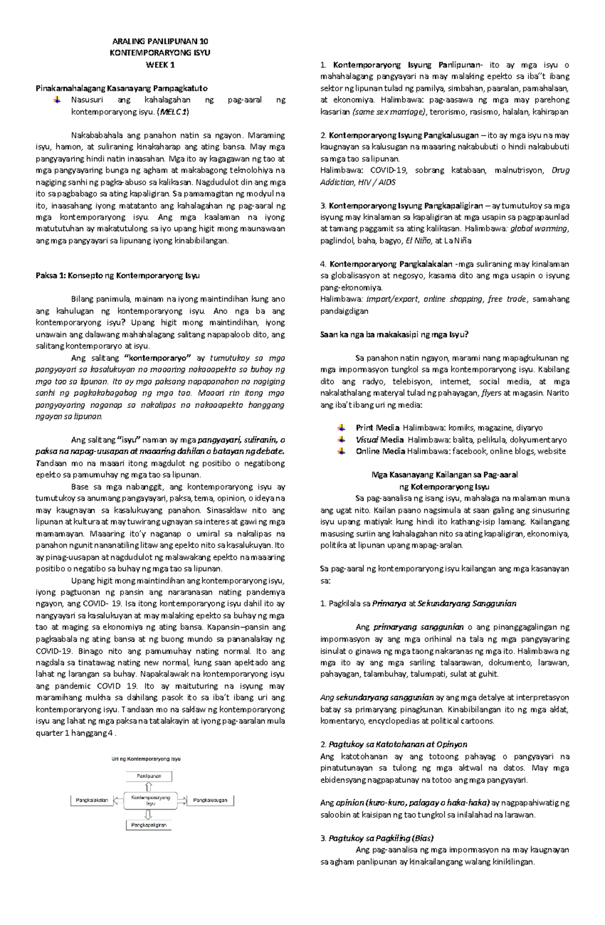 AP10 Module 1 MELC 1 1st QTR-week 1 - ARALING PANLIPUNAN 10 ...