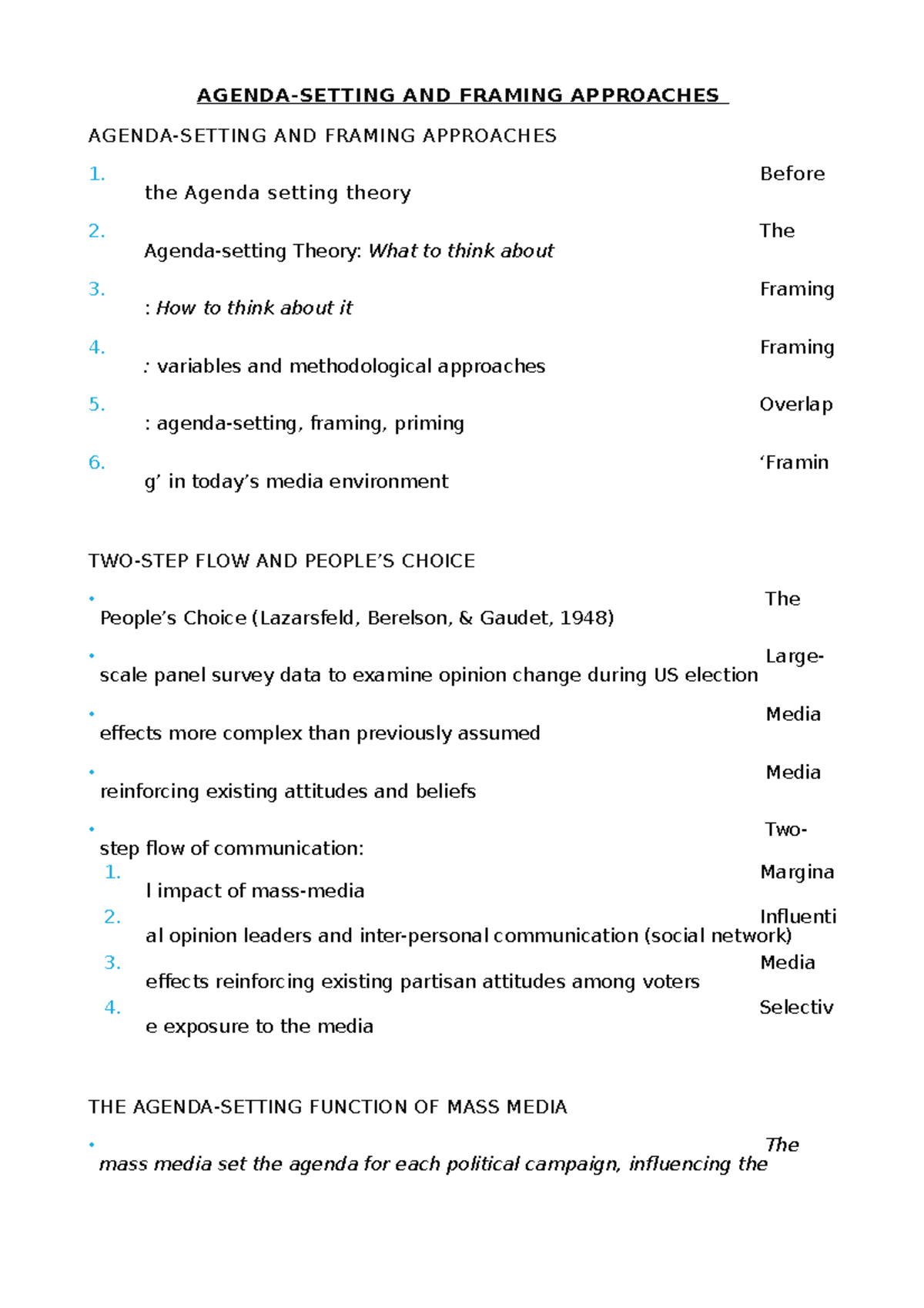Agenda setting and framing approaches - AGENDA-SETTING AND FRAMING ...