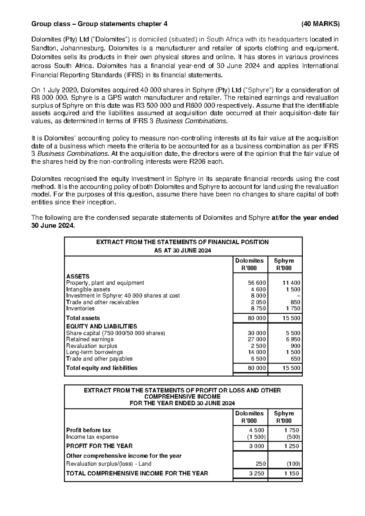 ACC200 group statements chapter 4 group class (with solution) - Group class – Group statements ...