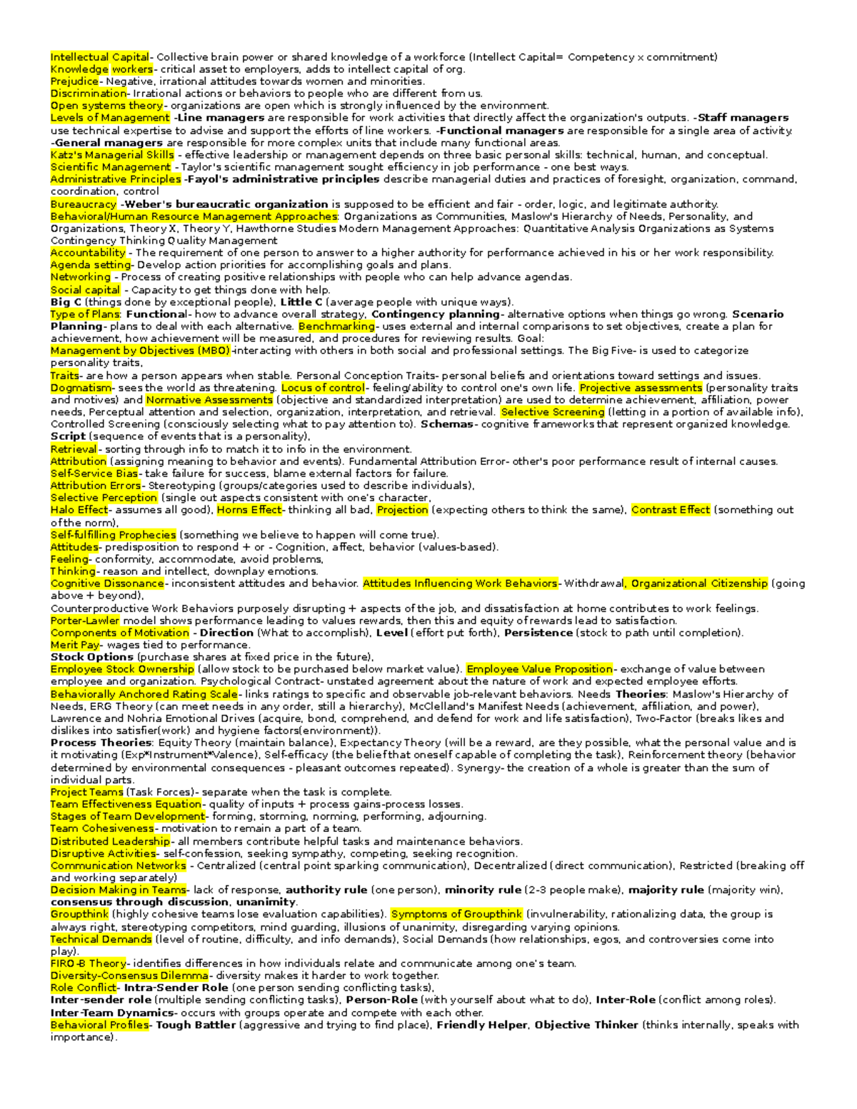 Mid-term cheatsheet - Full cheat sheet that has all terms on the mid ...