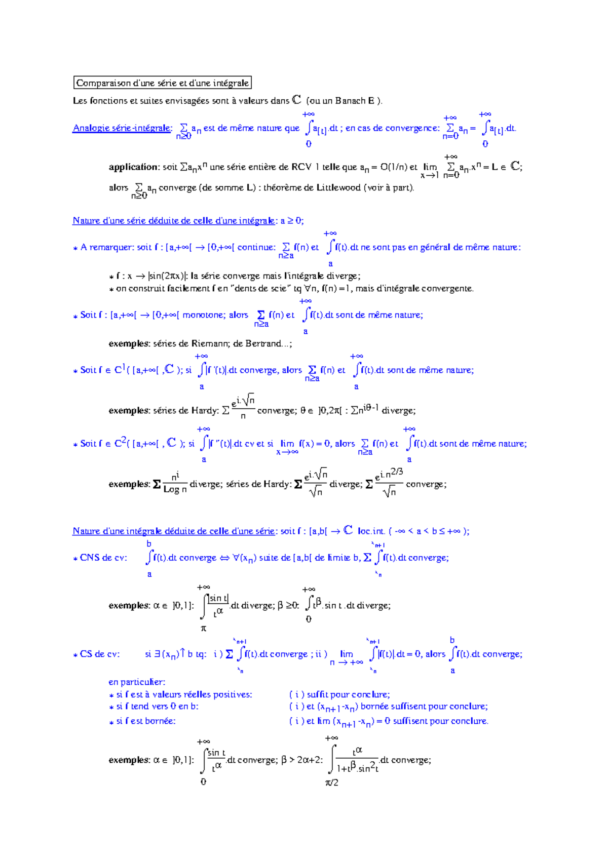 Agrégation : Comparaison série-intégrale - Comparaison d'une série et d ...