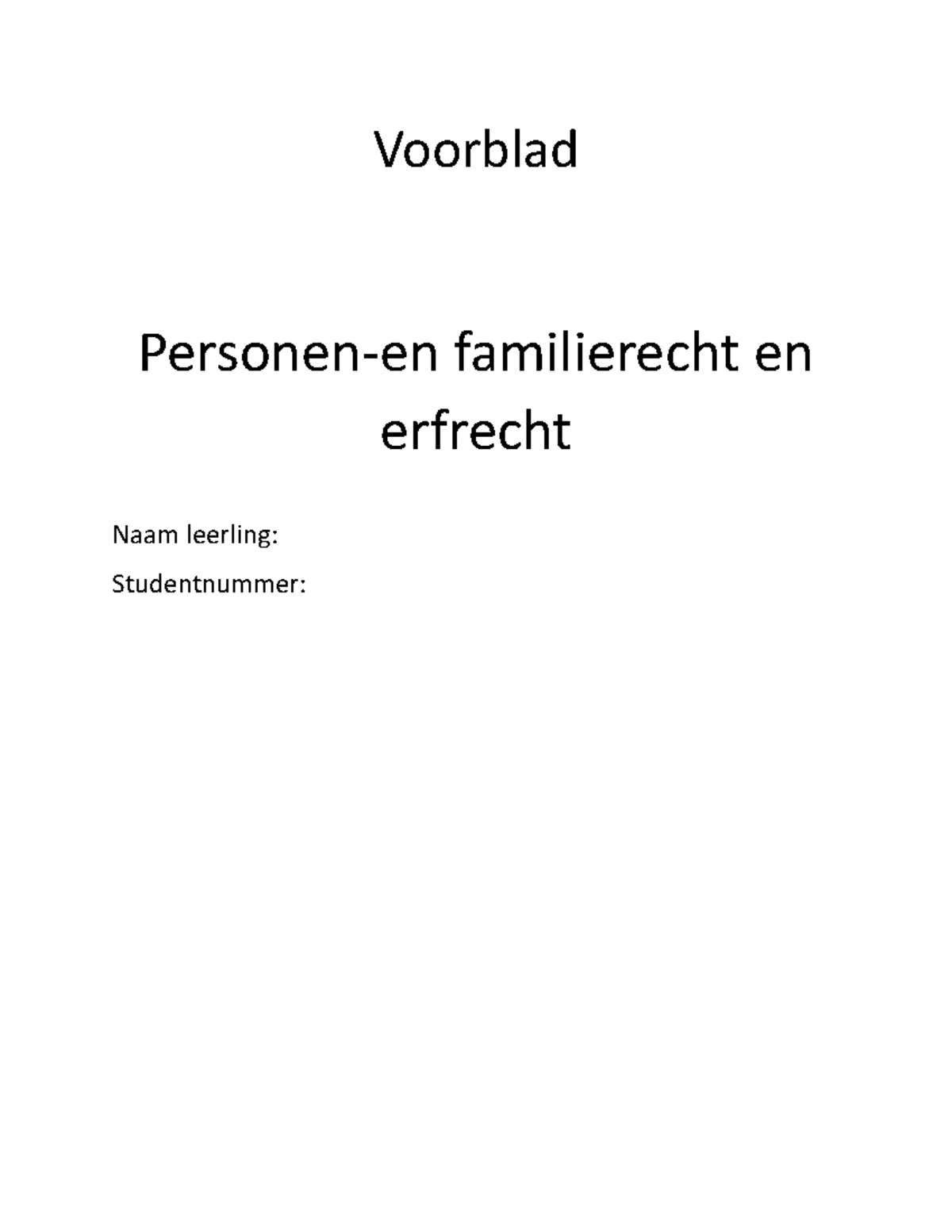 PFER orginaal - Samenvatting van het vak personen-familie en erfrecht ...