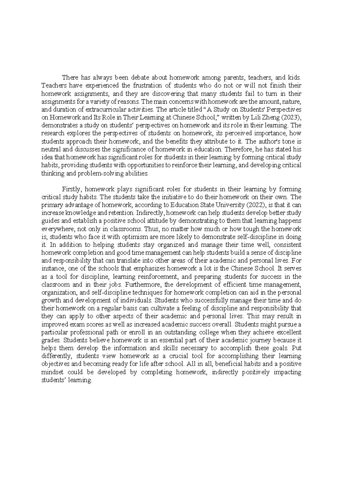 Impact of homework on student study - There has always been debate ...