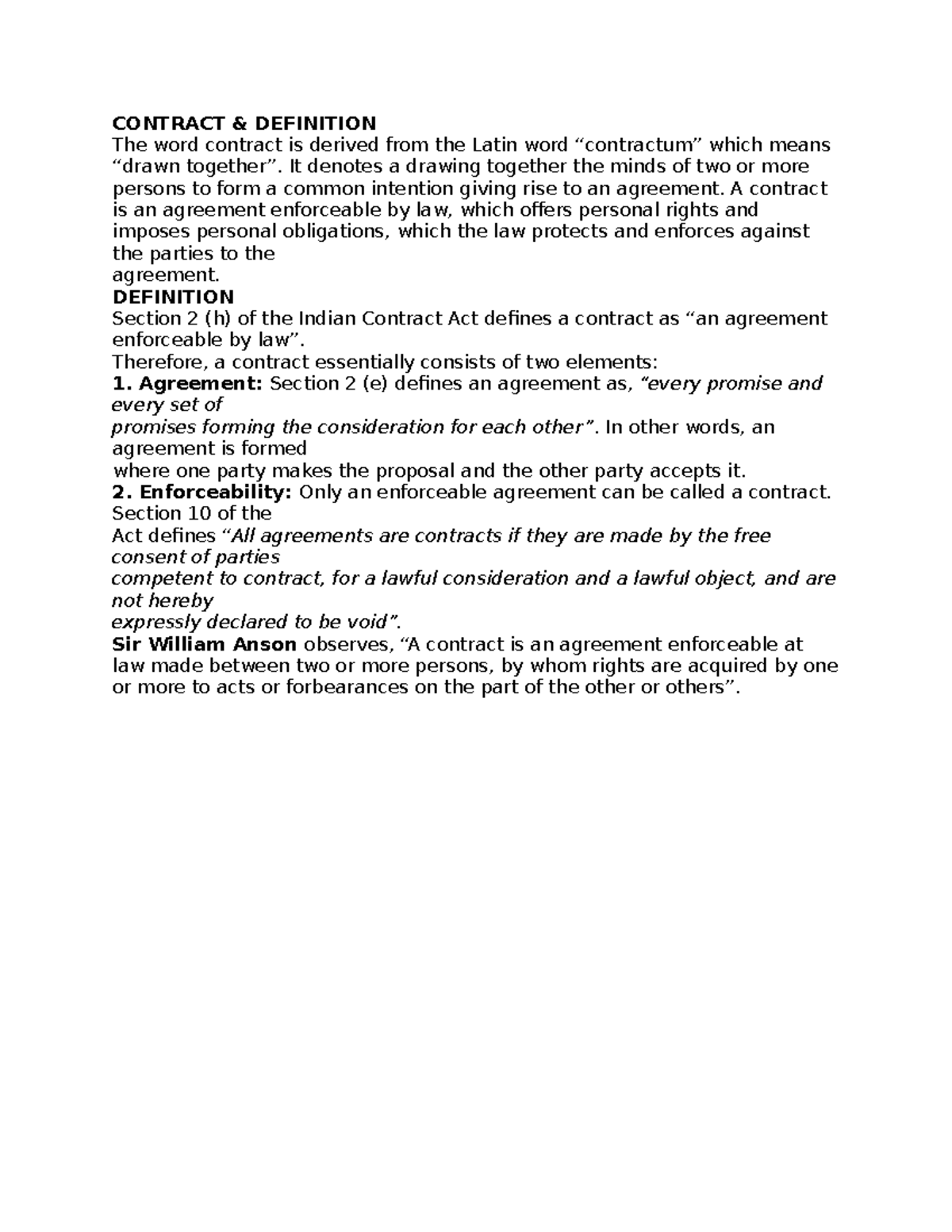 Business Regulations Contract & Definition - CONTRACT & DEFINITION The ...