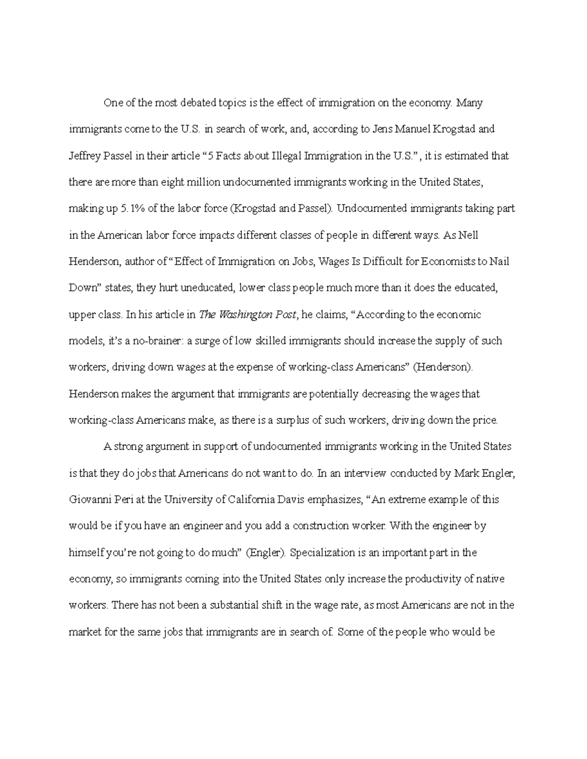 Effect of Immigration on the Economy - Studocu