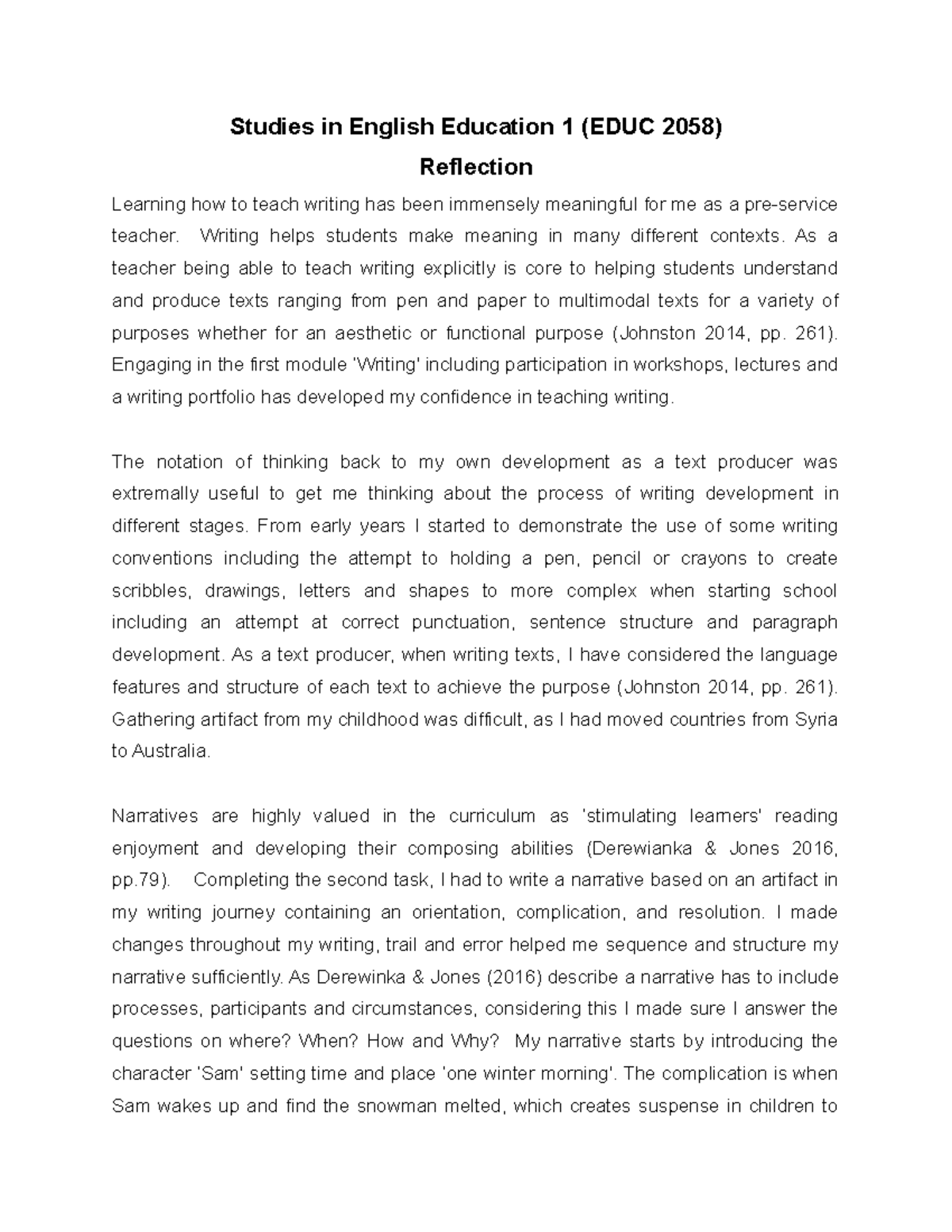 Studies in english education 1 reflection - Studies in English ...