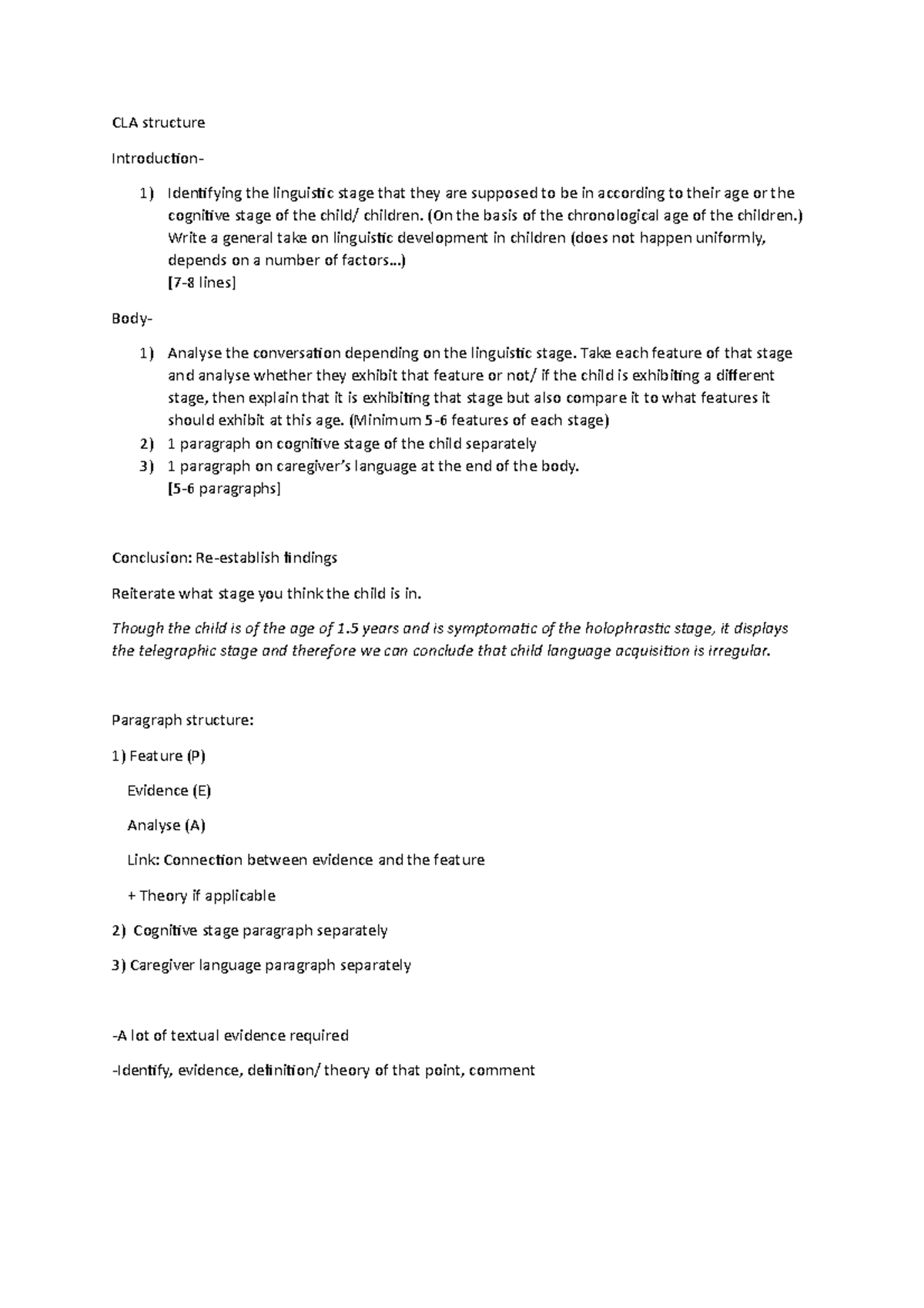 CLA structure - CLA - CLA structure Introduction- 1) Identifying the ...