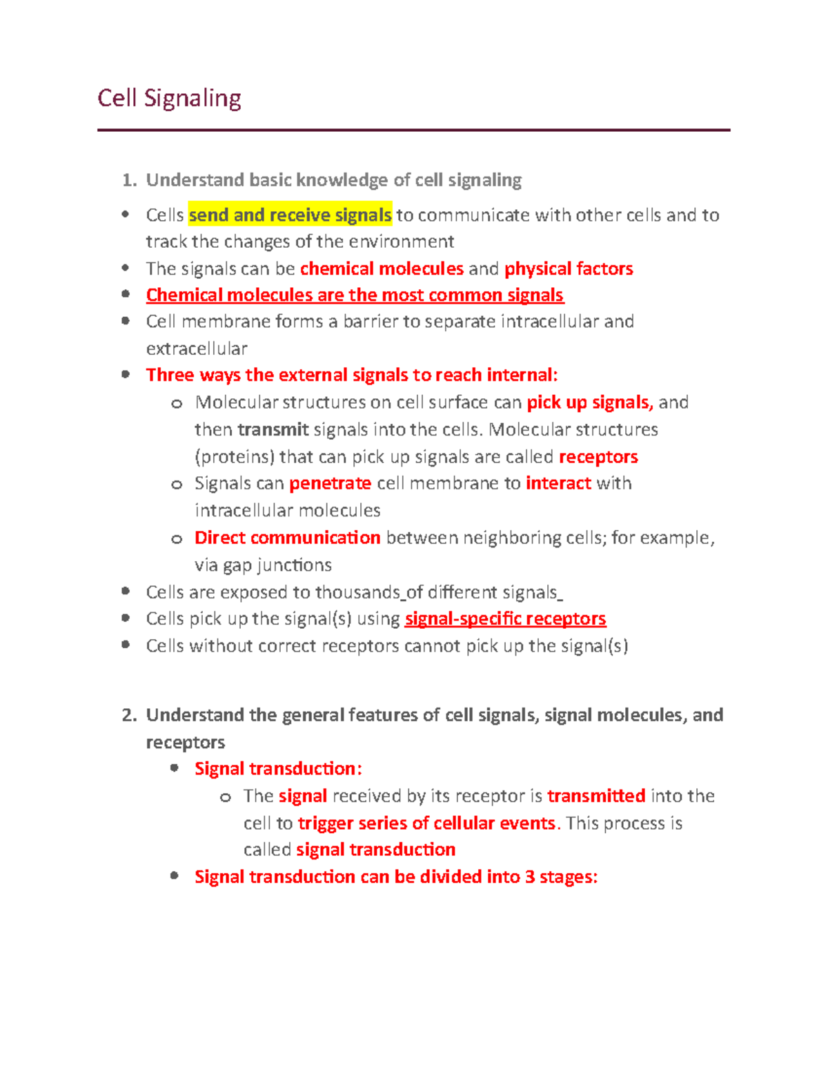 Cell Signaling - Cell Signaling Understand basic knowledge of cell ...