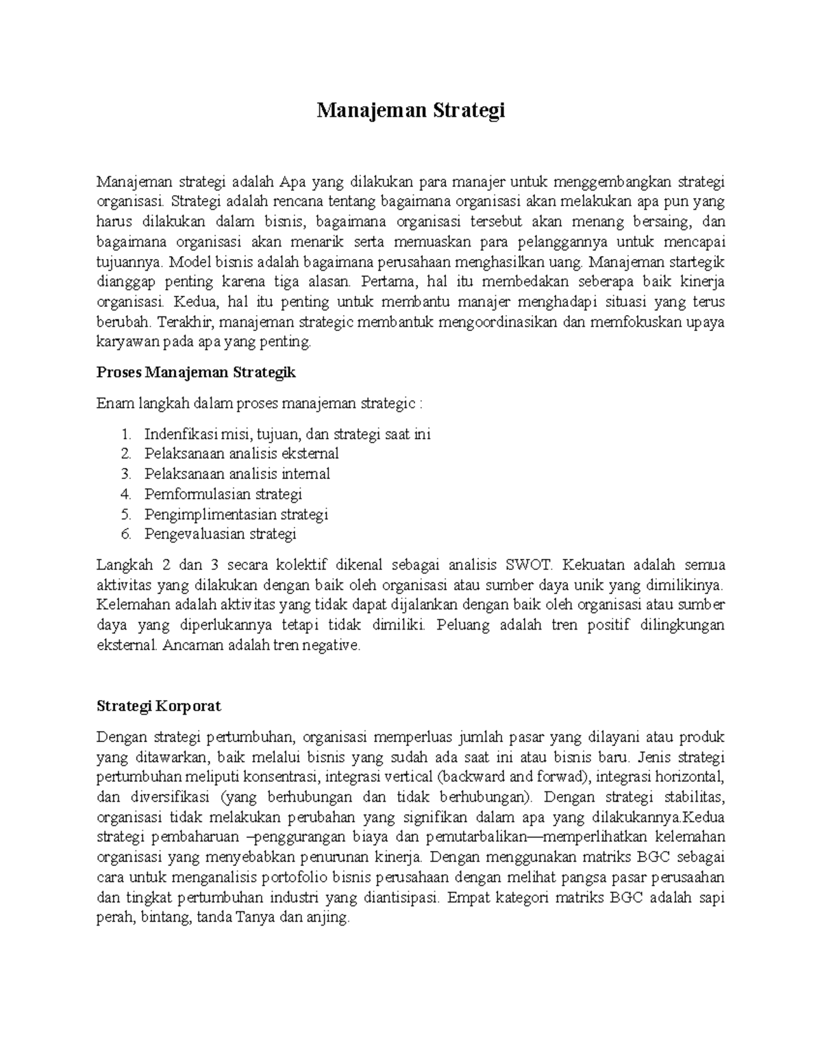 Manajeman strategi - Manajeman Strategi Manajeman strategi adalah Apa ...