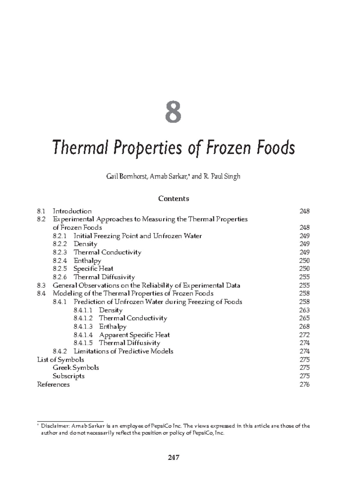 Propiedades Termicas DE Alimentos Congelados - Thermal Properties of ...