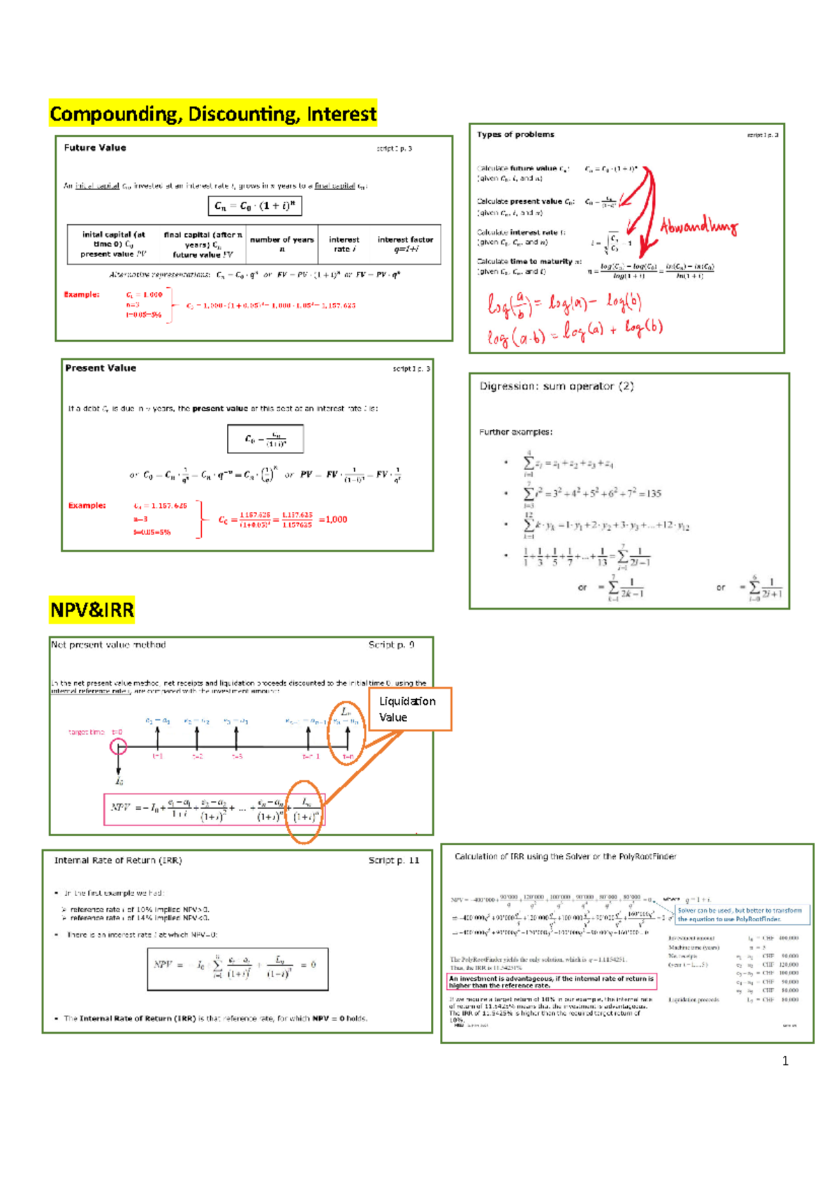 Math S 2 Cheat Sheet - Summery for Math S2 - Mathematik - Compounding ...