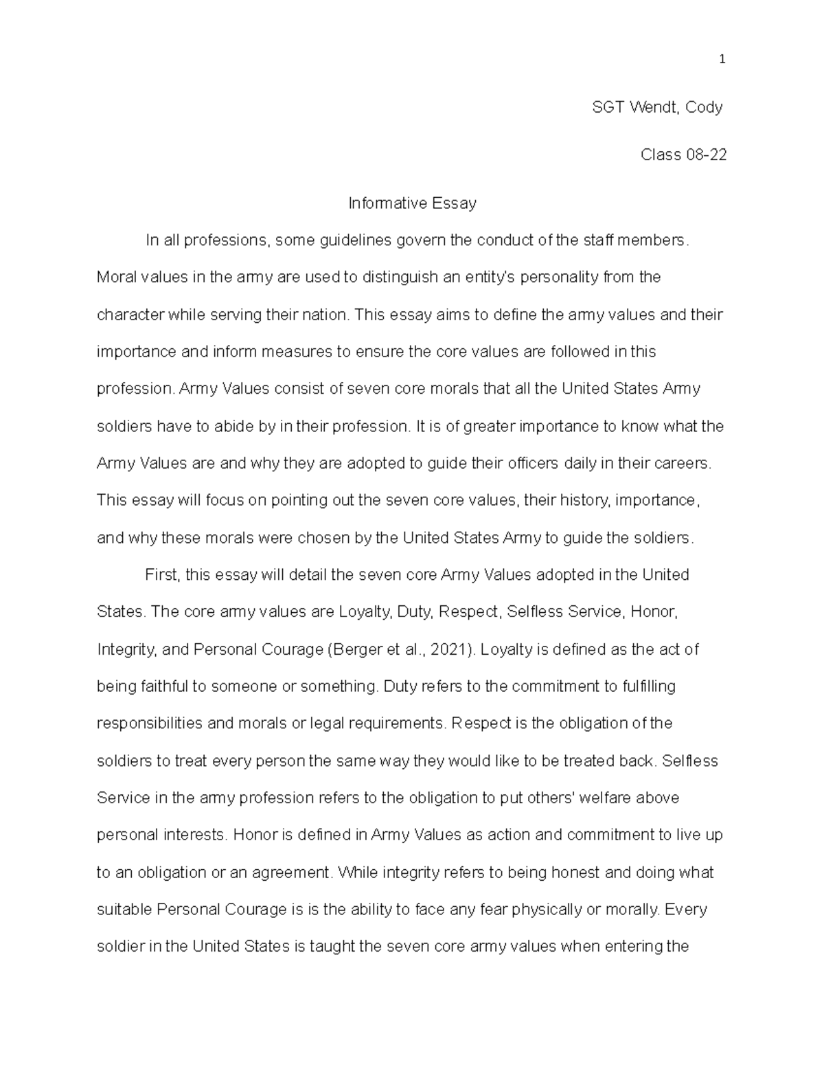 SGT Wendt, Cody - note - introduction to business studies - Studocu