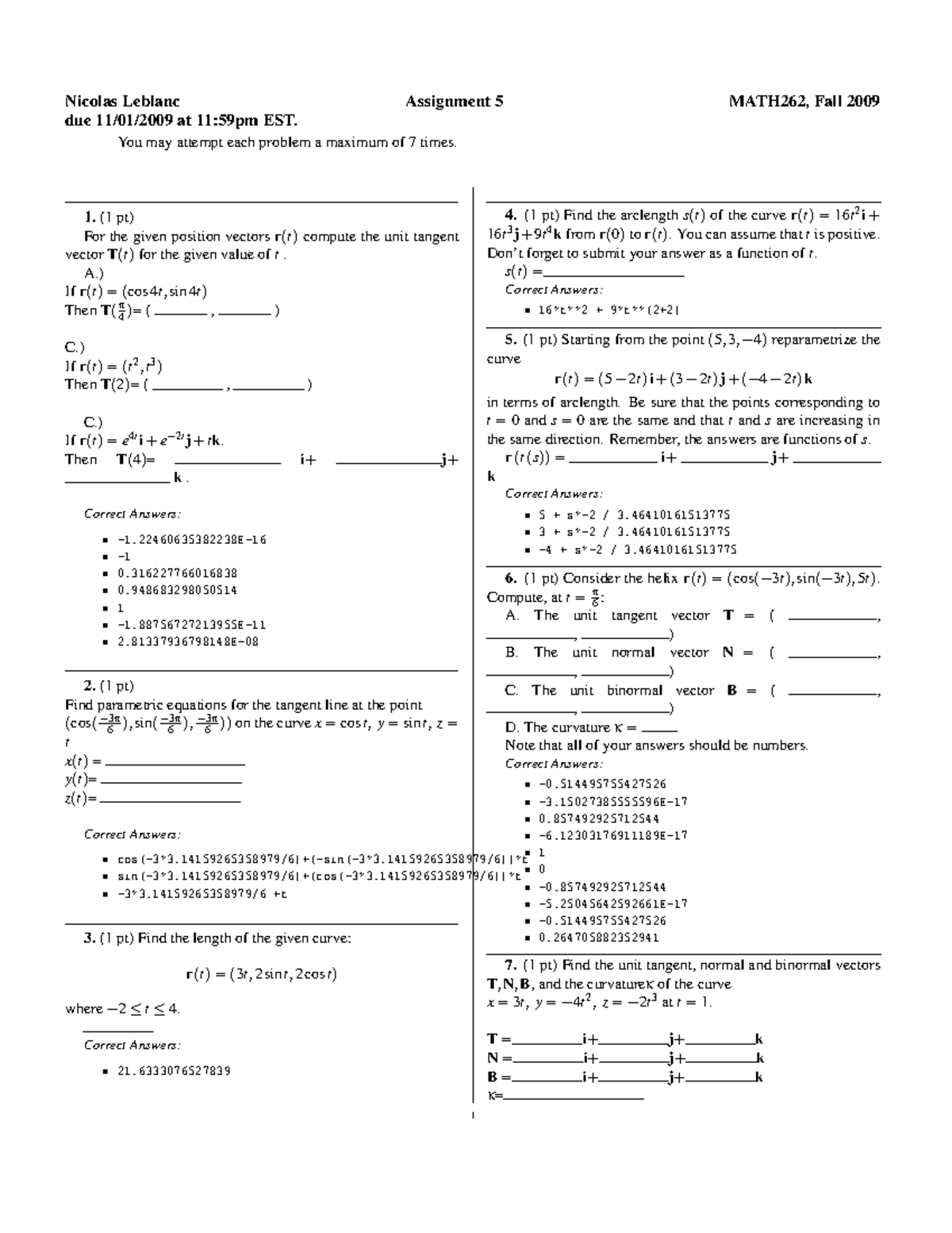 Seminar assignments Electric Circuits 2, Questions and answers - Assignment 5 - Nicolas Leblanc ...