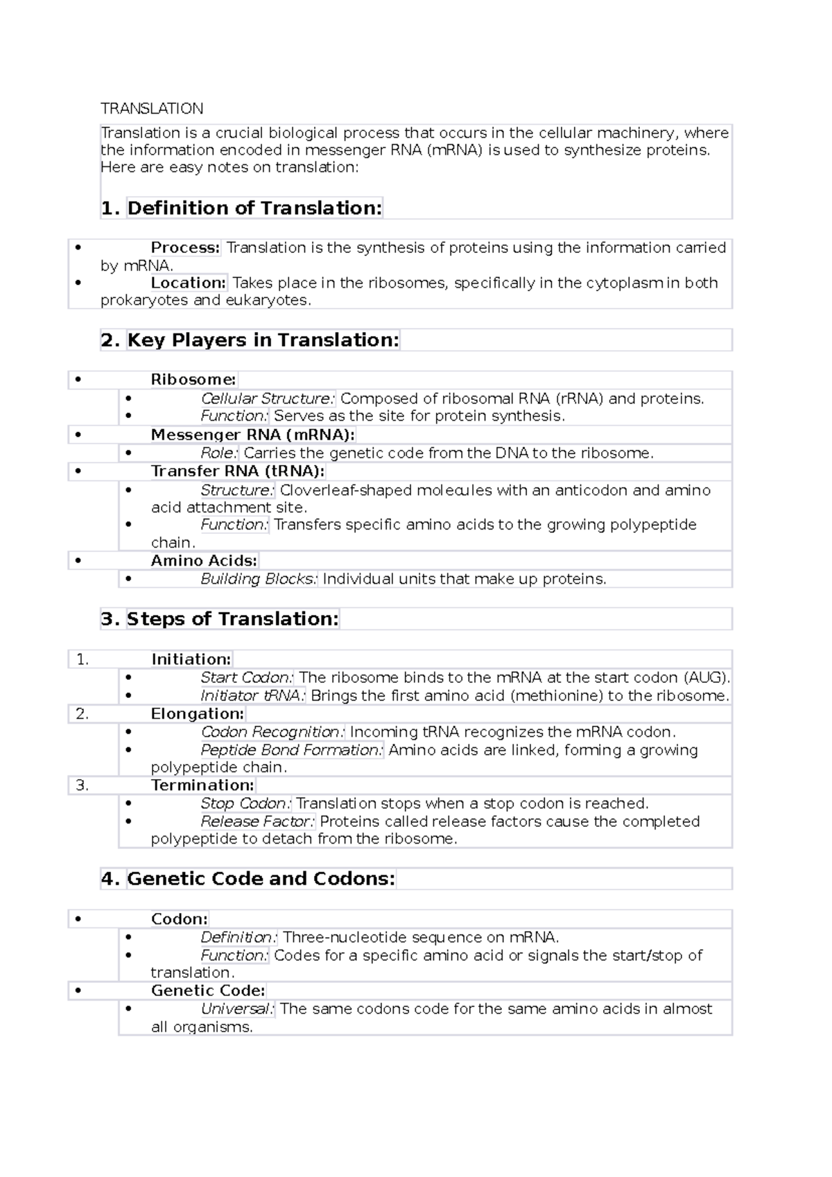 Translation - PROCESS EXPLAINED - TRANSLATION Translation is a crucial ...