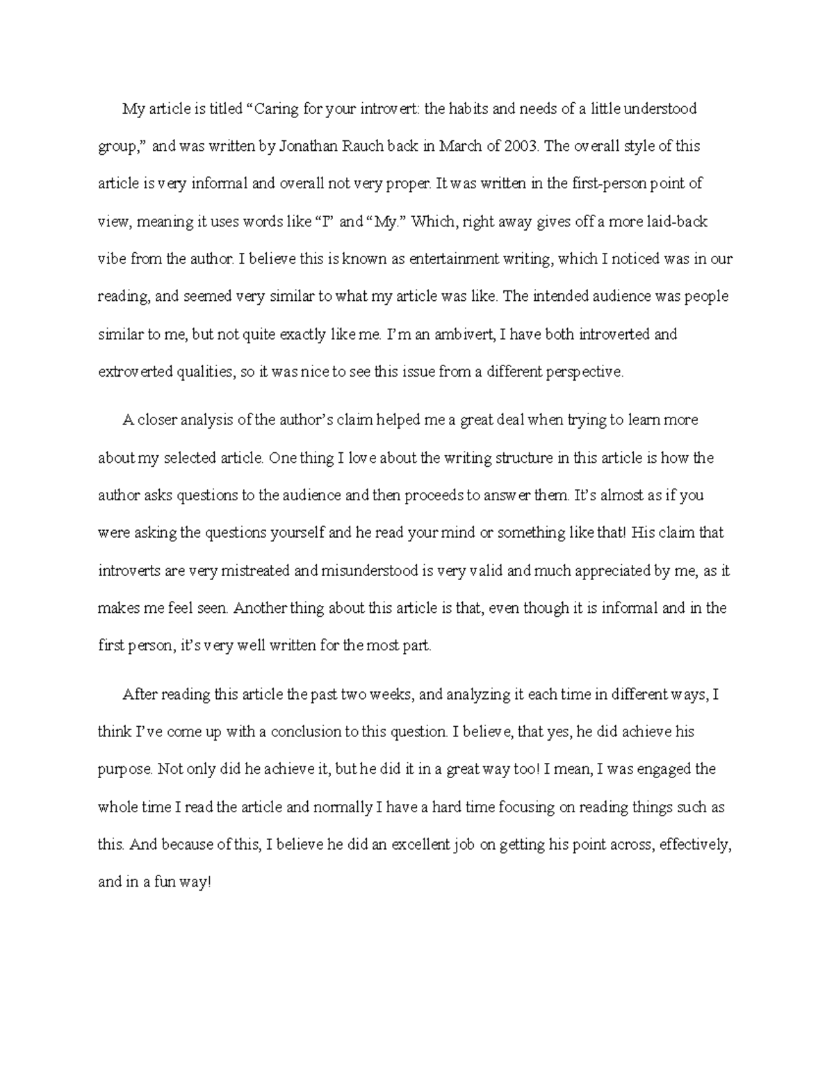 Module 2 Assignment - Professor Morrison - My article is titled “Caring ...