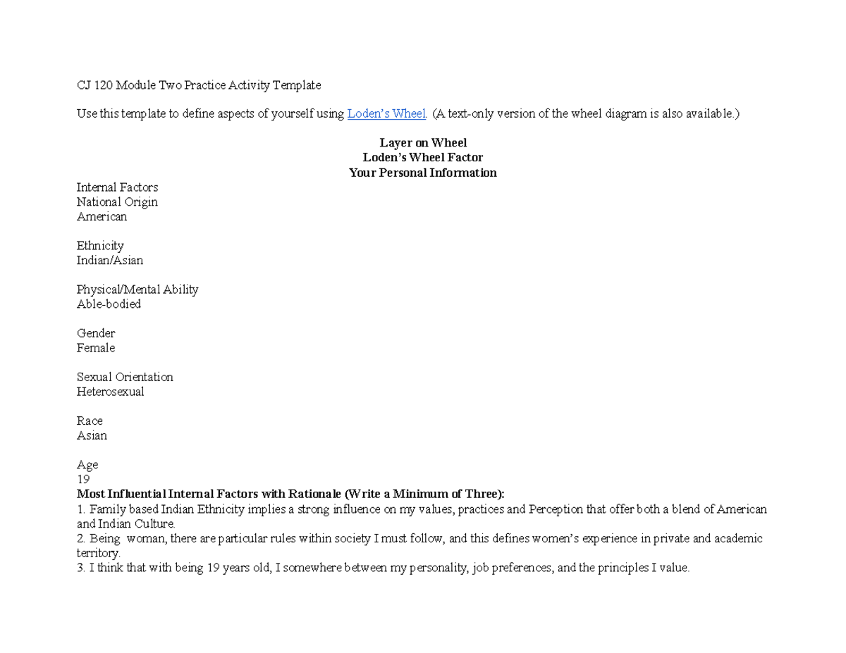 CJ 120 Module Two Practice Activity Template - (A text-only version of ...